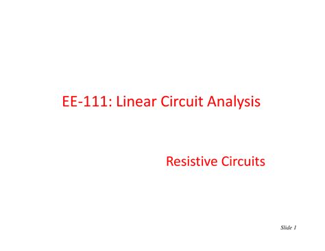 03 Resistive Circuits Part 1 Of 2 Warning Tt Undefined Function 32 Ee 111 Linear