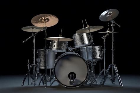 drum set on stage in a concert hall neural network ai generated stock illustration