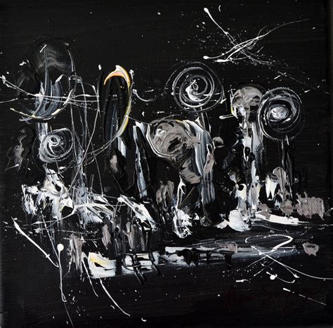 Art Abstrait Peinture En Noir Et Blanc Tableau Art Abstrait Mélange