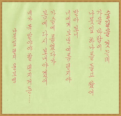 나뭇잎 편지 에누리 쇼핑지식 자유게시판