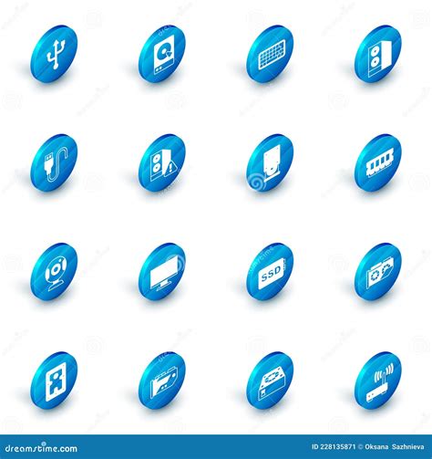 Set Hard Disk Drive Hdd Keyboard Case Of Computer Usb Cable Cord Web Camera Ram Random