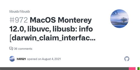 Macos Monterey 120 Libuvc Libusb Info Darwinclaiminterface