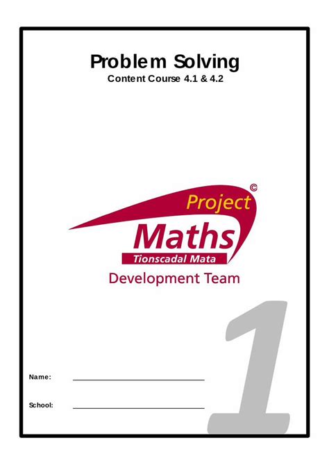 pdf problem solving · reflecting on problem solving reflections will help teachers identify