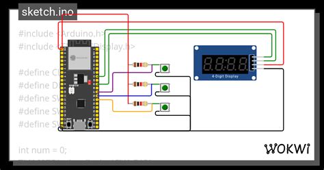 7 segment tm1637 sw to control wokwi esp32 stm32 arduino simulator