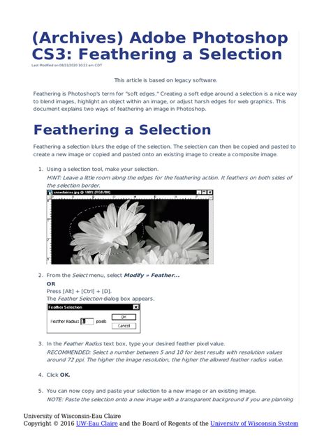 Archives Adobe Photoshop Cs3 Feathering A Selection Pdf Adobe
