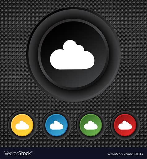 Cloud Sign Icon Data Storage Symbol Set Colourful Vector Image