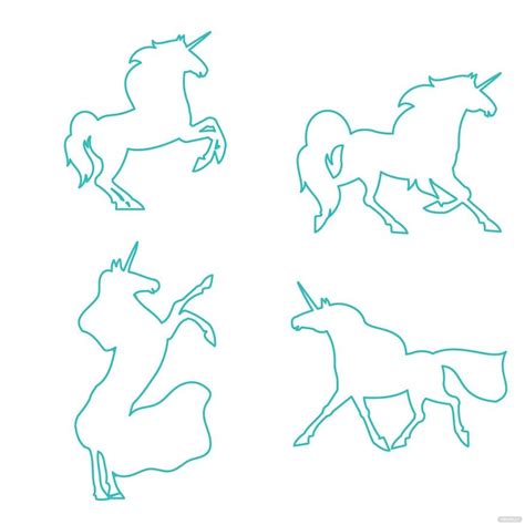 Unicorn Outline Vector In Illustrator Svg  Eps Png Download