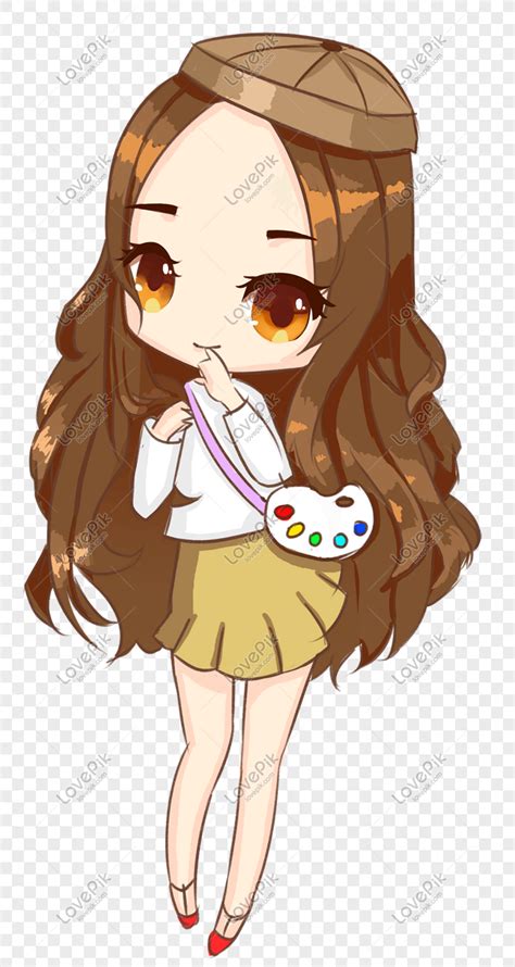 베레모 귀여운 캐릭터가 조금 화가 Png 일러스트 무료 다운로드 Lovepik