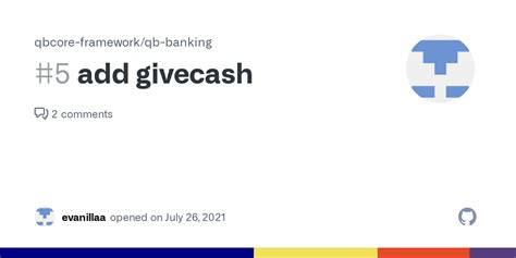 Add Givecash Issue Qbcore Framework Qb Banking Github