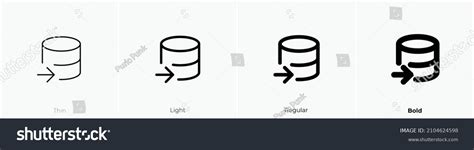 Database Import Icon Thin Light Regular Stock Vector Royalty Free Shutterstock