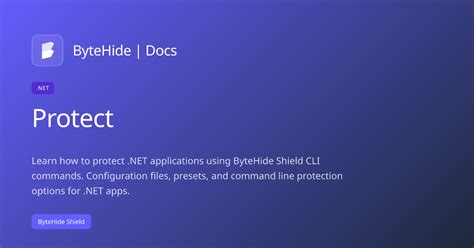 Shield Cli Protection Commands Bytehide Net Documentation Bytehide Documentation