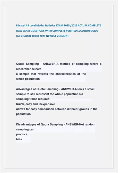 Edexcel As Level Maths Statistics Exam 2025 2026 Actual Complete Real Exam Questions With
