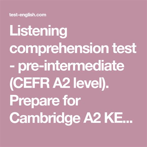 Listening Comprehension Test A2 Level