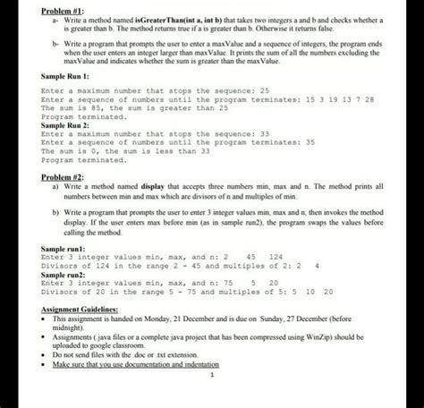 Solved Problem 1 A Write A Method Named Isgreater