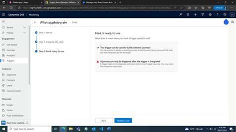 creation of custom triggers in d365 marketing
