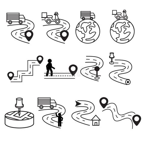 Icon Set Navigation Stock Illustration Illustration Of Location 375026159