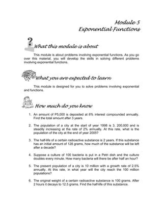 Module Exponential Functions PDF