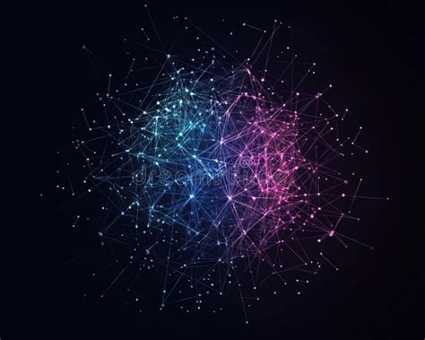 Minimalist Artificial Intelligence Network Structure With Vibrant Nodes And Glowing Connections