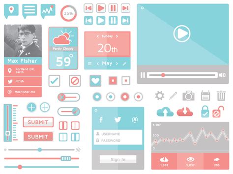 The Top 50 Free Flat Design Ui Kits And Templates