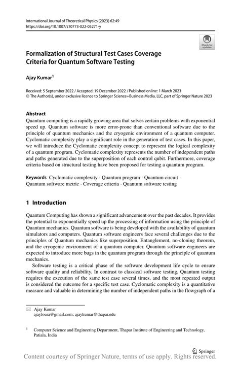 Formalization Of Structural Test Cases Coverage Criteria For Quantum