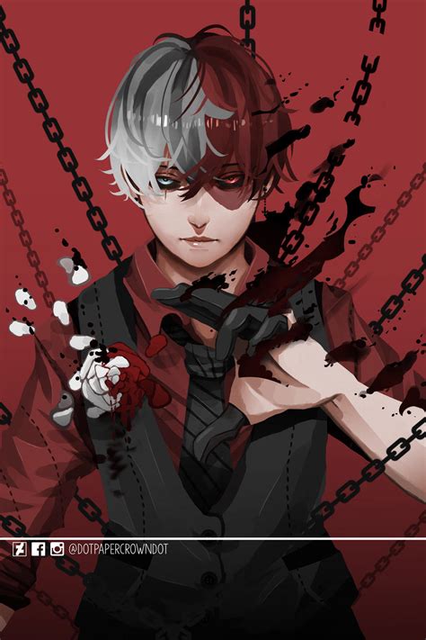 Villain Shoto Todoroki Boku No Hero Academia By Dotpapercrowndot On