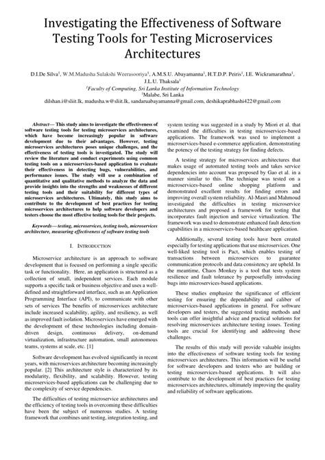 Pdf Investigating The Effectiveness Of Software Testing Tools For