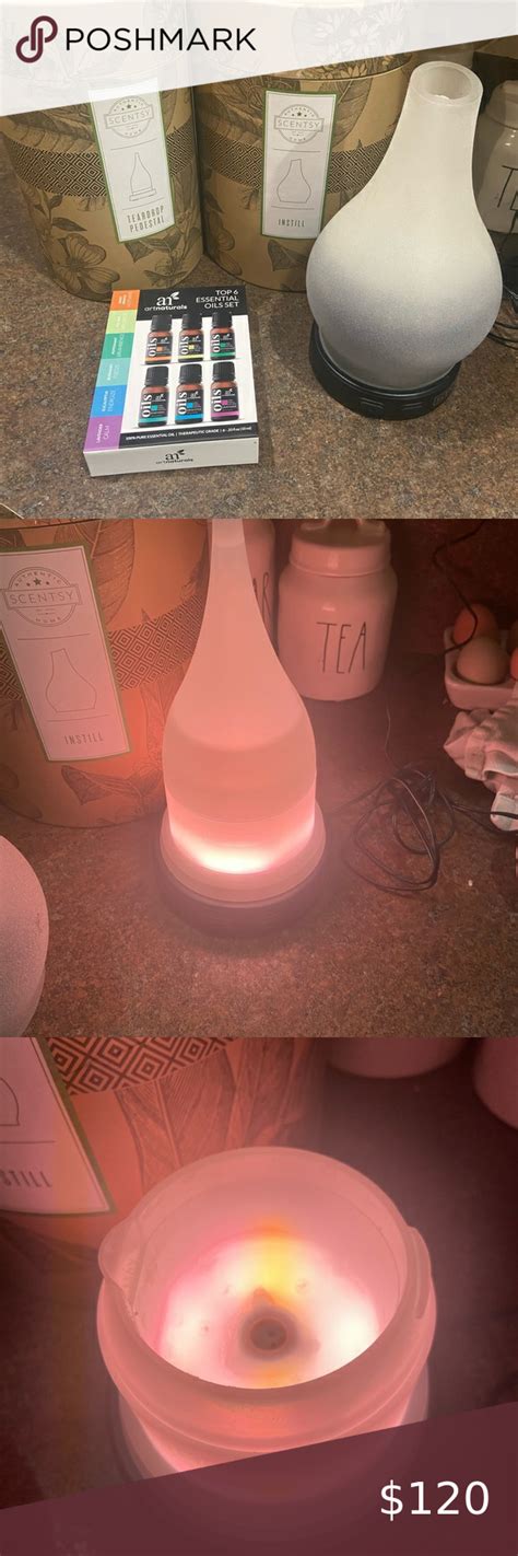 Scentsy Instill Diffuser And Glass Shade Teardrop Essential Oils Lot Scentsy Instill Diffuser And Glass Shade Teardrop Essential Oils Lot