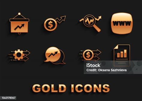 재무 성장 웹 사이트 템플릿 그래프 차트가 있는 문서 달러 시간 관리 검색 데이터 분석 게시판 및 아이콘을 설정합니다 벡터