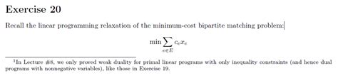 Solved Recall The Linear Programming Relaxation Of The