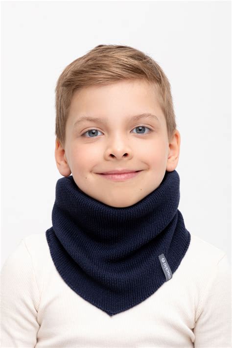 Шарф для мальчика, артикул: КВ 15013, цвет: темно-синий, Снуд для ...