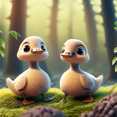 Premium Ai Image Cute Goose 3d Character