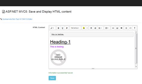 How To Save Display Html Content In Asp Net Mvc Asma S Blog