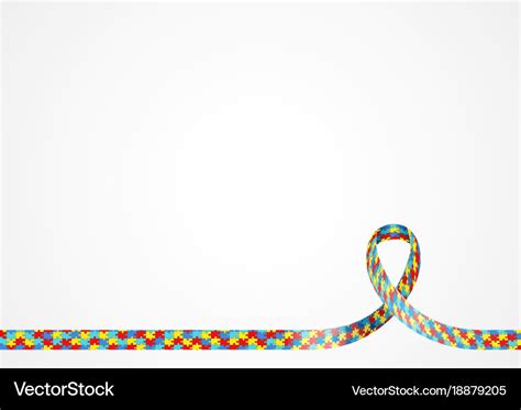 Autism Awareness Ribbon Background Royalty Free Vector Image