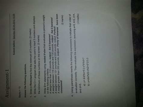 Solved Draw A Flowchart To Find The Minimum Of 3 Numbers