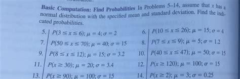 Solved Computation Find Probabilities In Problems 5 14