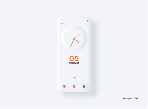 Neomorphic Clock App Behance