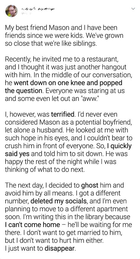 My Best Friend Unexpectedly Proposed To Me And Now I Plan To Move