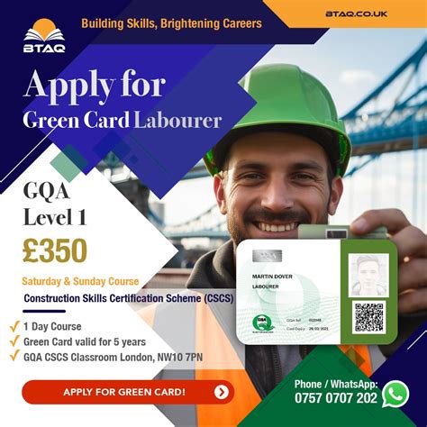 Gqa Greencard Cscs Labourer Construction Builder Jobs Jobsuk Bright Training And Assessment
