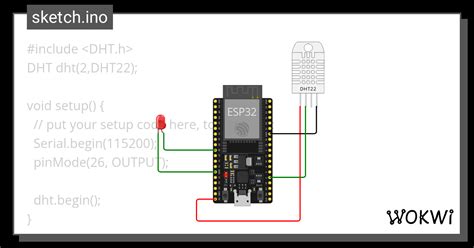 Dht Sensor And 1led Wokwi Esp32 Stm32 Arduino Simulator Dht Sensor And 1led Wokwi Esp32 Stm32 Arduino Simulator