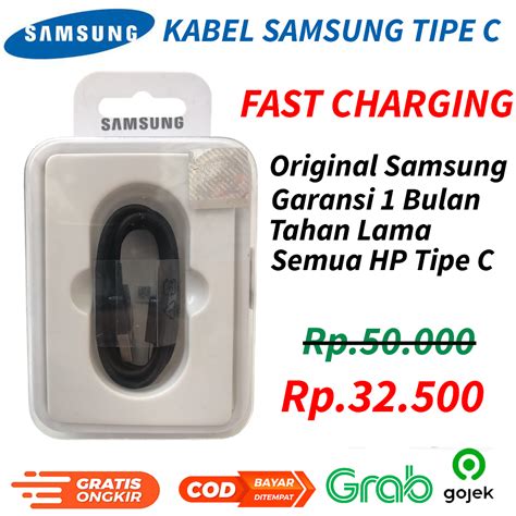 Jual Kabel Data Type C Tipe C Fast Charging Original Samsung Usb C Segel Bergaransi Shopee