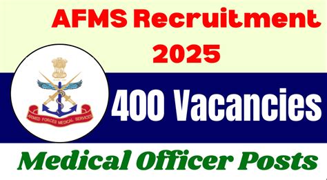 400 Posts The Armed Forces Medical Services Afms Recruitment 2025 Last Date 19 May Govt