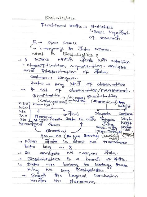 Biostatistics Notes Pdf