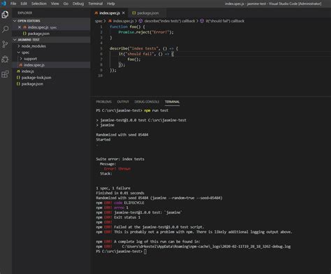 Unhandled Promise Rejections Are Handled Different Between Jasmine And Karma Jasmine · Issue