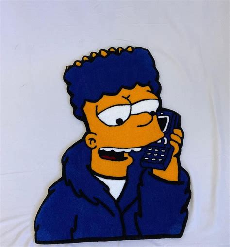 Handmade Bart Simpsion Custom Tufting Rug Etsy