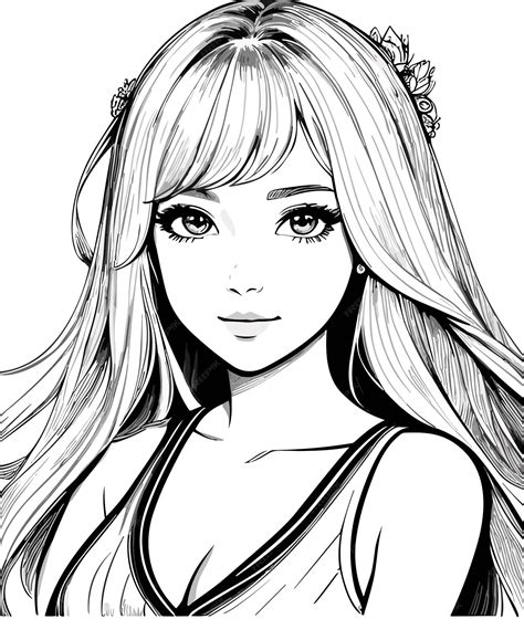 Premium Vector A Realistic Hand Drawn Sketch Of Beautiful Girl
