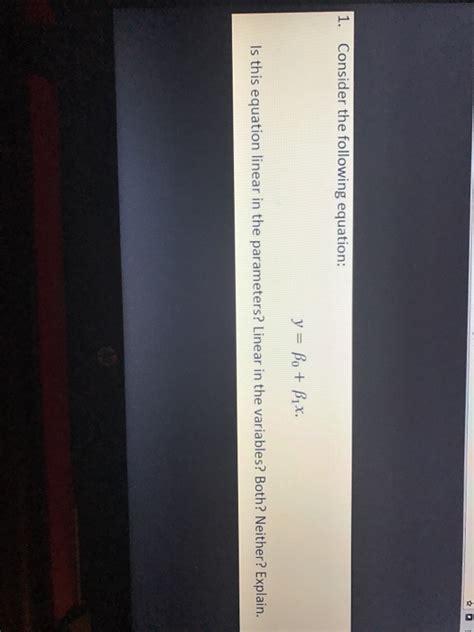 Solved Consider The Following Equation Y Beta Beta Chegg Com