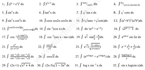 Cbse Class 12 Mathematics Indefinite And Definite Integrals Assignment Set A