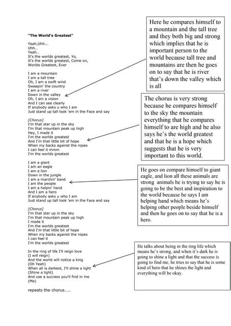 Lyrics Analysis Pdf