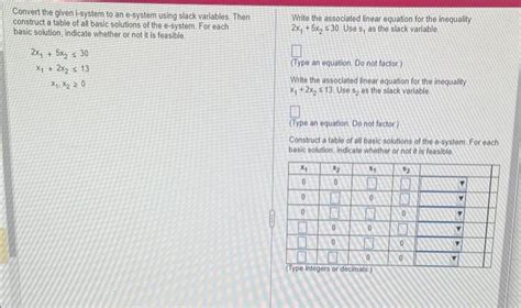 solved convert the given i system to an e system using slack