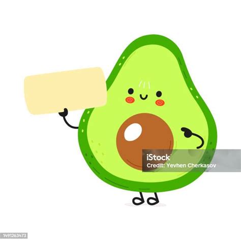 귀여운 재미있는 아보카도 포스터 캐릭터 벡터 손으로 그린 만화 카와이 캐릭터 그림입니다 격리된 흰색 배경입니다 아보카도 포스터 0명에 대한 스톡 벡터 아트 및 기타 이미지